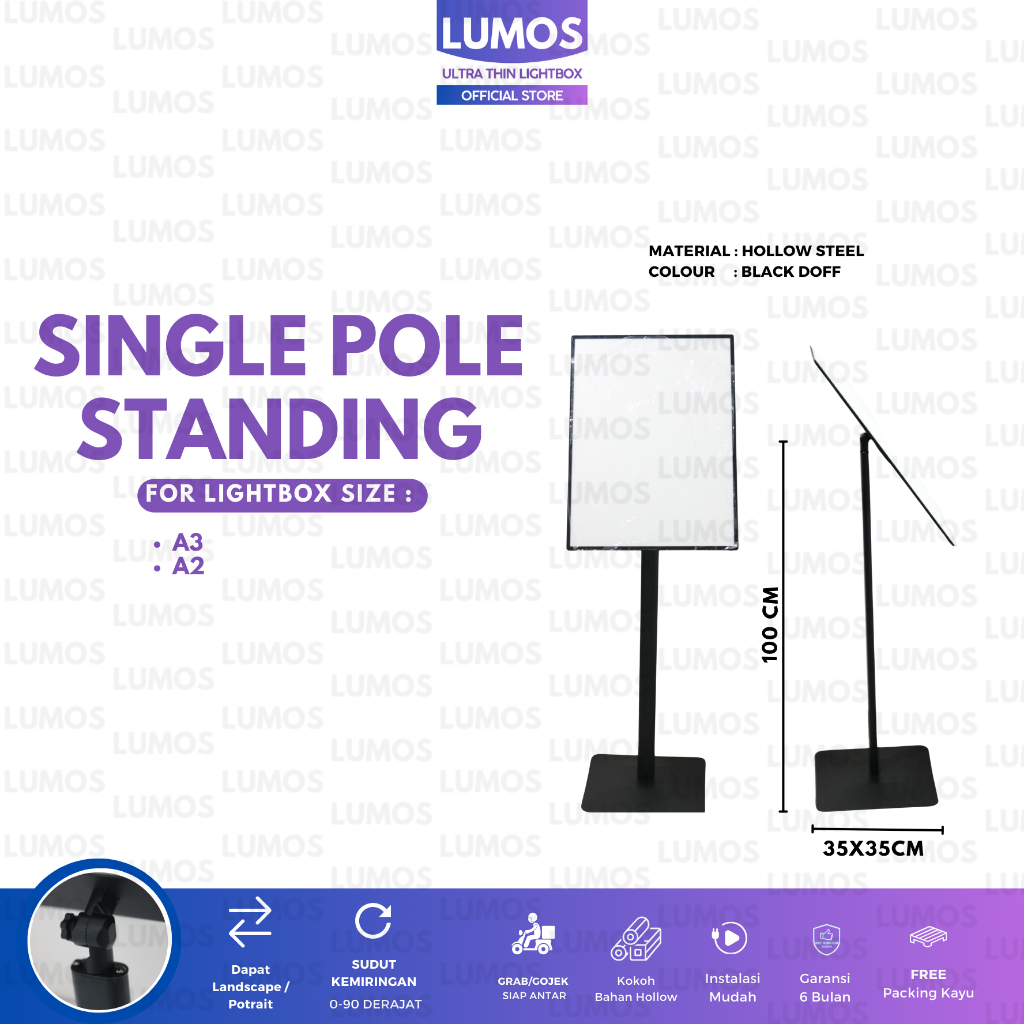 Single Pole Standing Poster Ultra Thin Light Box LED Display ...
