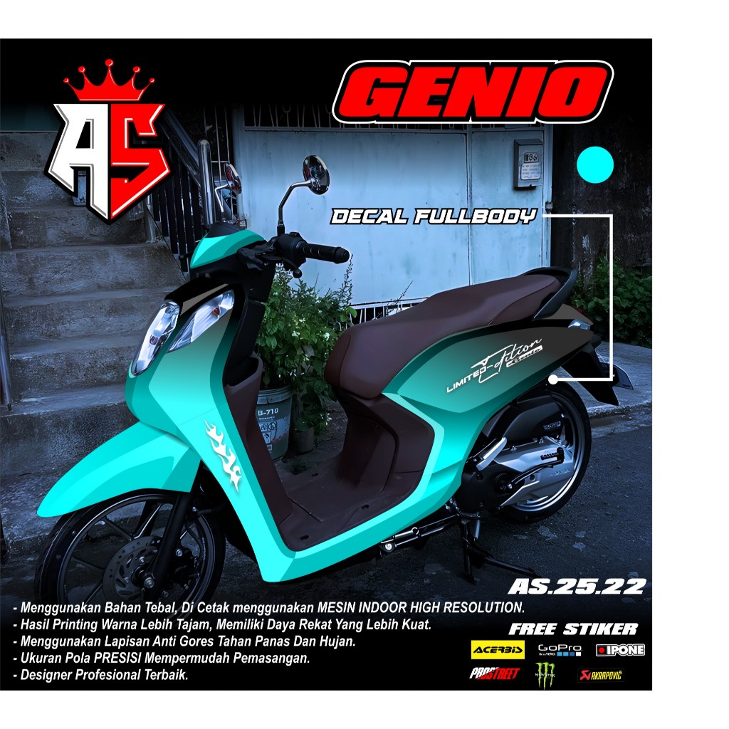 Honda Genio Full Body Decal Sticker 2019 2020 2021 2022 2023 Honda ...