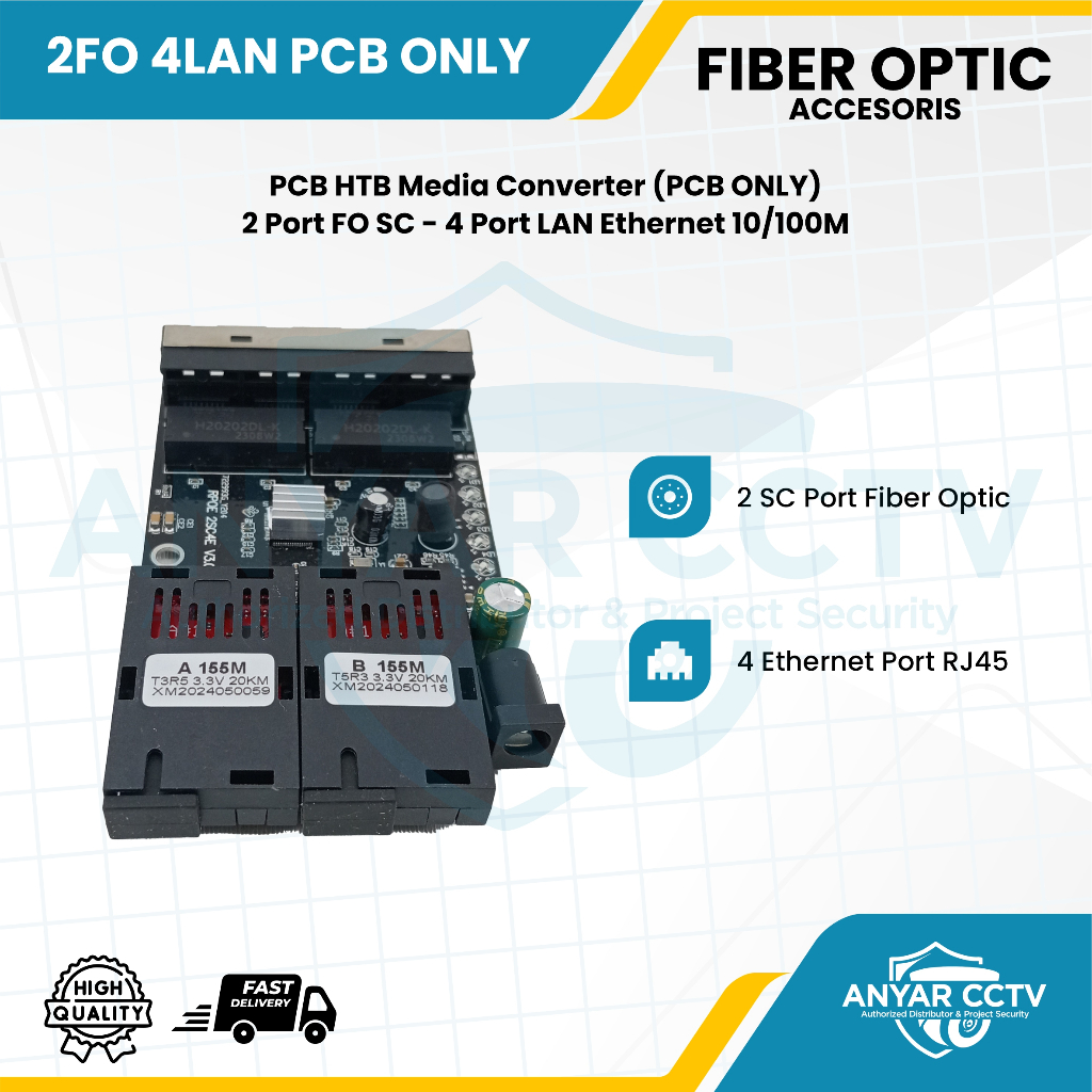 Pcb HTB Media Converter 2 Port FO SC - 4 Port LAN Ethernet 10/100M (PCB ONLY) | Shopee Singapore