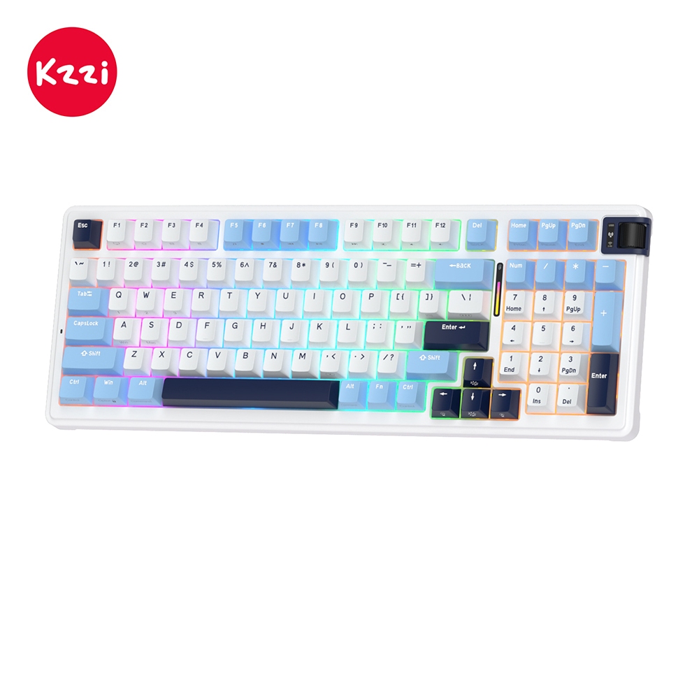 Kzzi Kezhi K98 Polar White 98 Key Gasket Structure With Roller RGB ...