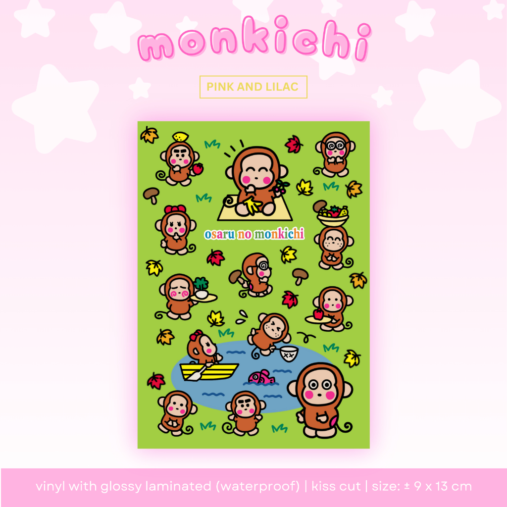 Osaru no Monkichi Sheet Sticker | Deco Sticker Japan | Shopee Singapore