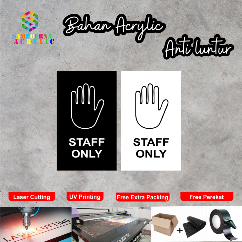 Sign Board Staff Only Acrylic Signage Acrylic Sticky Label Name Board ...