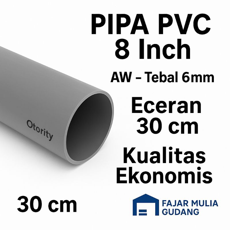 8 Inch AW PVC Pipe - Retail Length 30cm (Thickness + 6mm) | Shopee ...