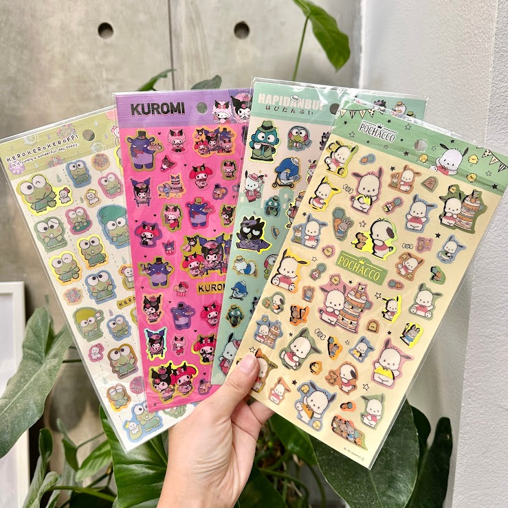 Sanrio Sticker Sticker Sheet Cartoon Character Melody Kuromi Cinnamorol ...