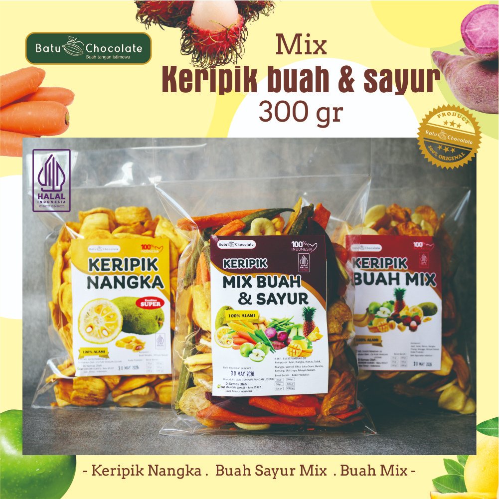 Batu Chocolate Chips Mix Fruit and Vegetables 300 gr / Fruit Mix Chips ...