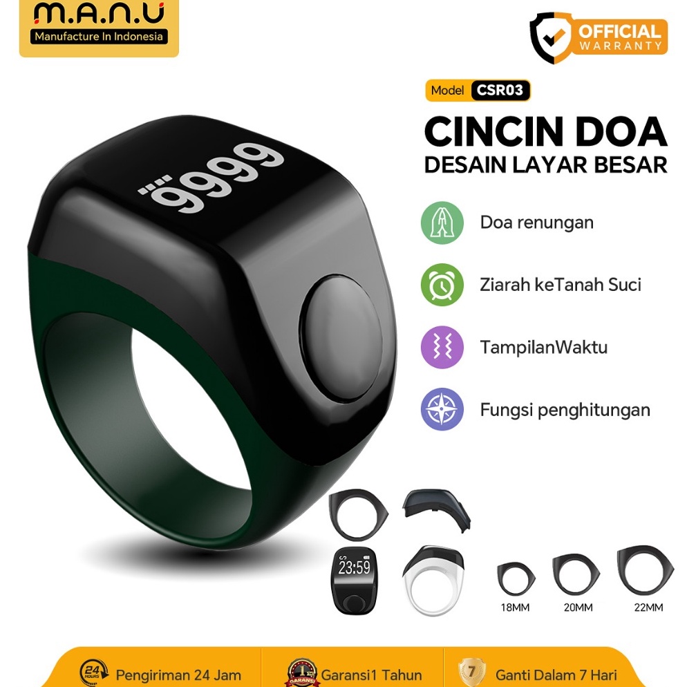 CODE E44X MANU 3 in 1 Zikr Smart Tasbih Digital OLED Display Ring ...