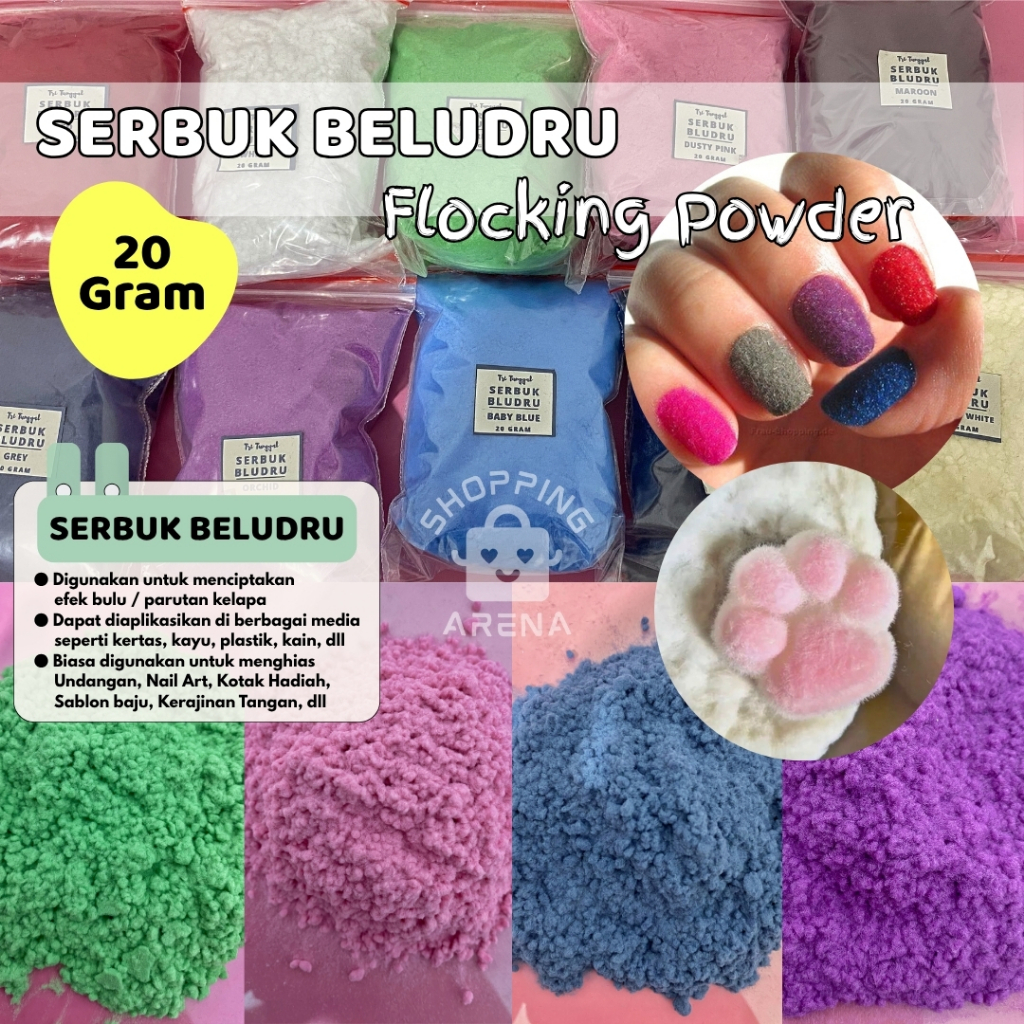 Velvet Powder 20gr Velvet Powder Flocking Nylon Powder Soft Smooth Nail ...