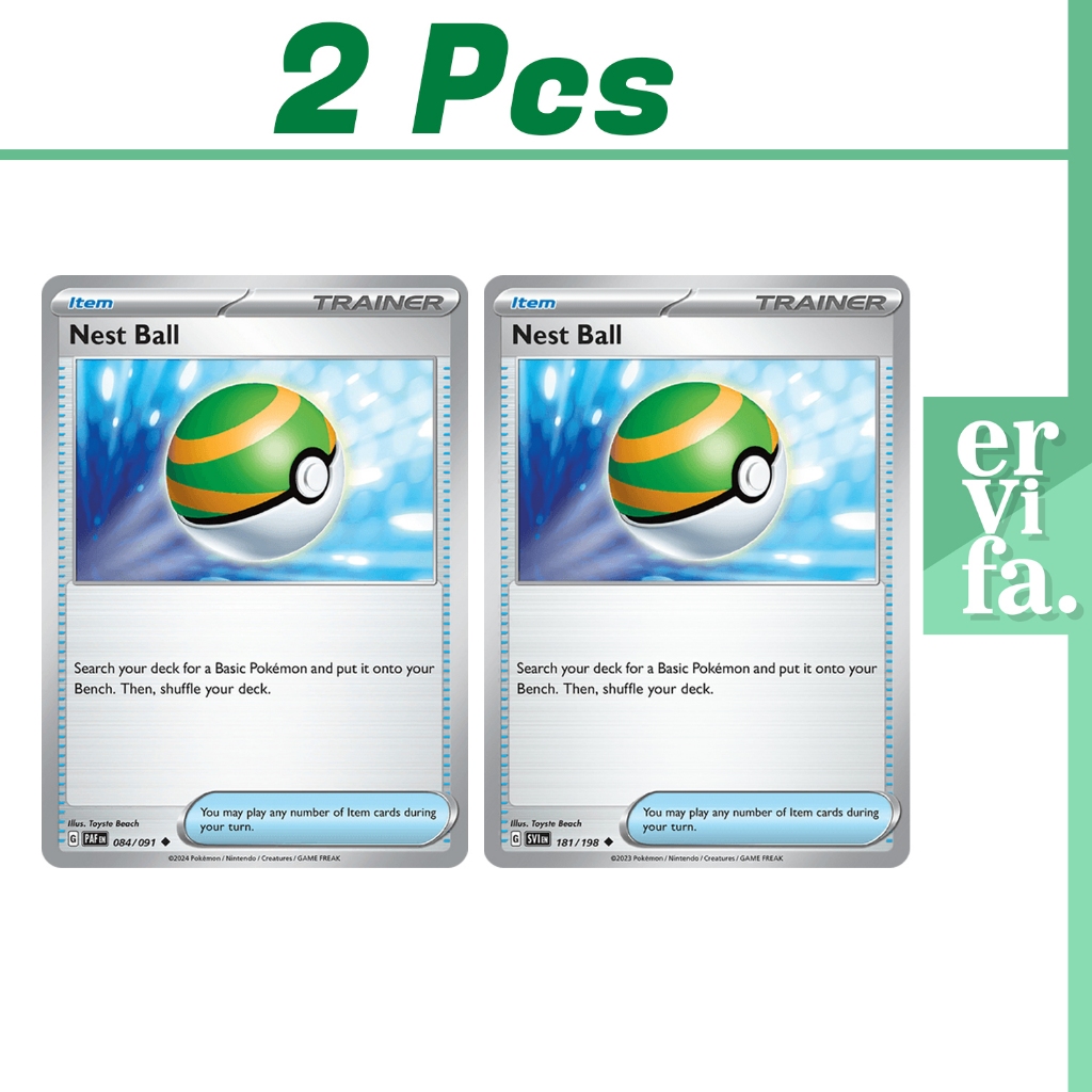 2 Pcs Nest Ball Trainer Pokemon Card Items ENGLISH | Shopee Singapore