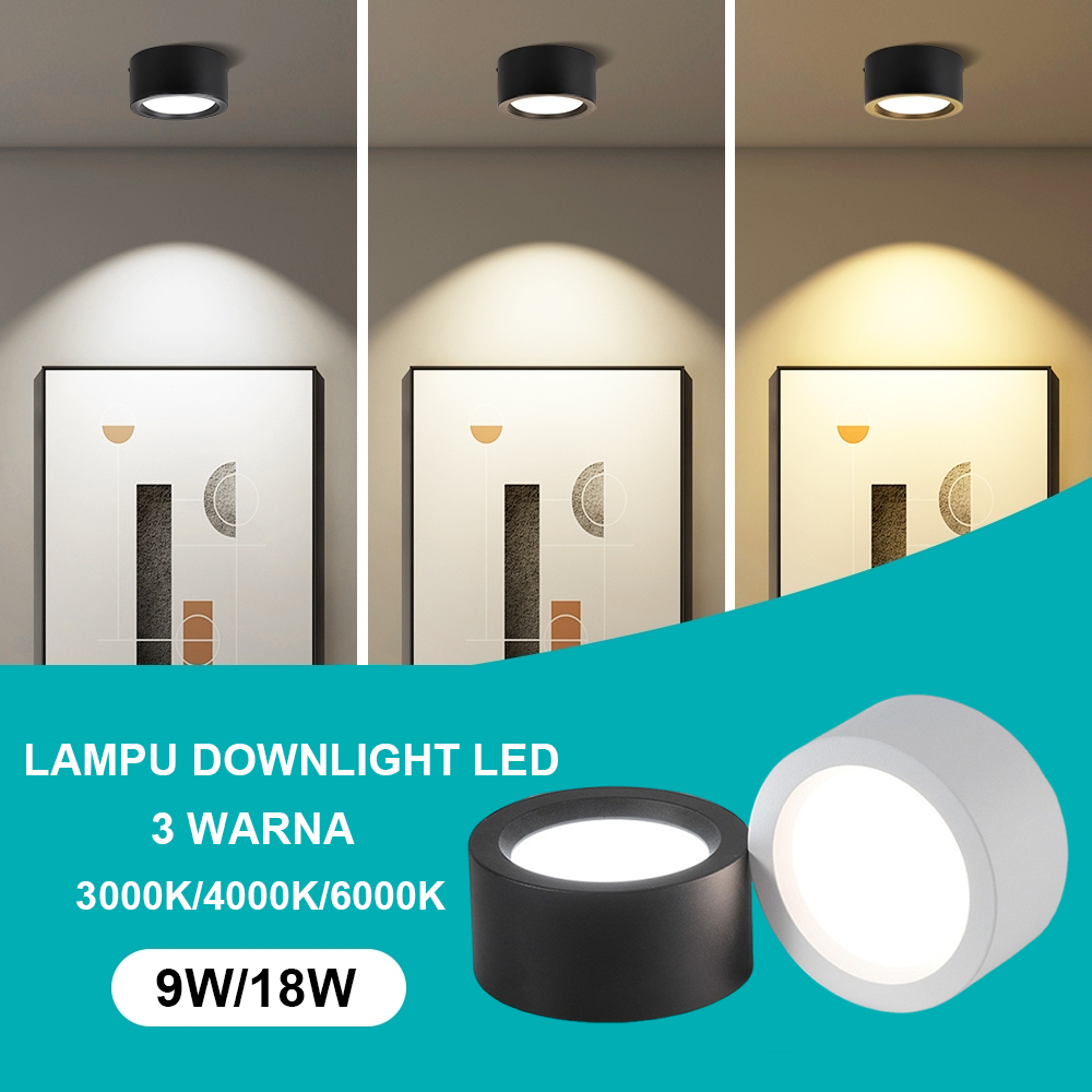 LED Downlight Surface Mounted 9W/18W Downlight Ceiling Lamp Spotlight ...