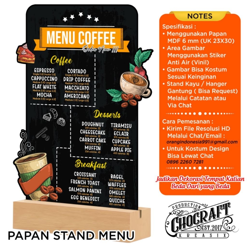 Wooden menu board sign book list menu coffee drink food price list ...