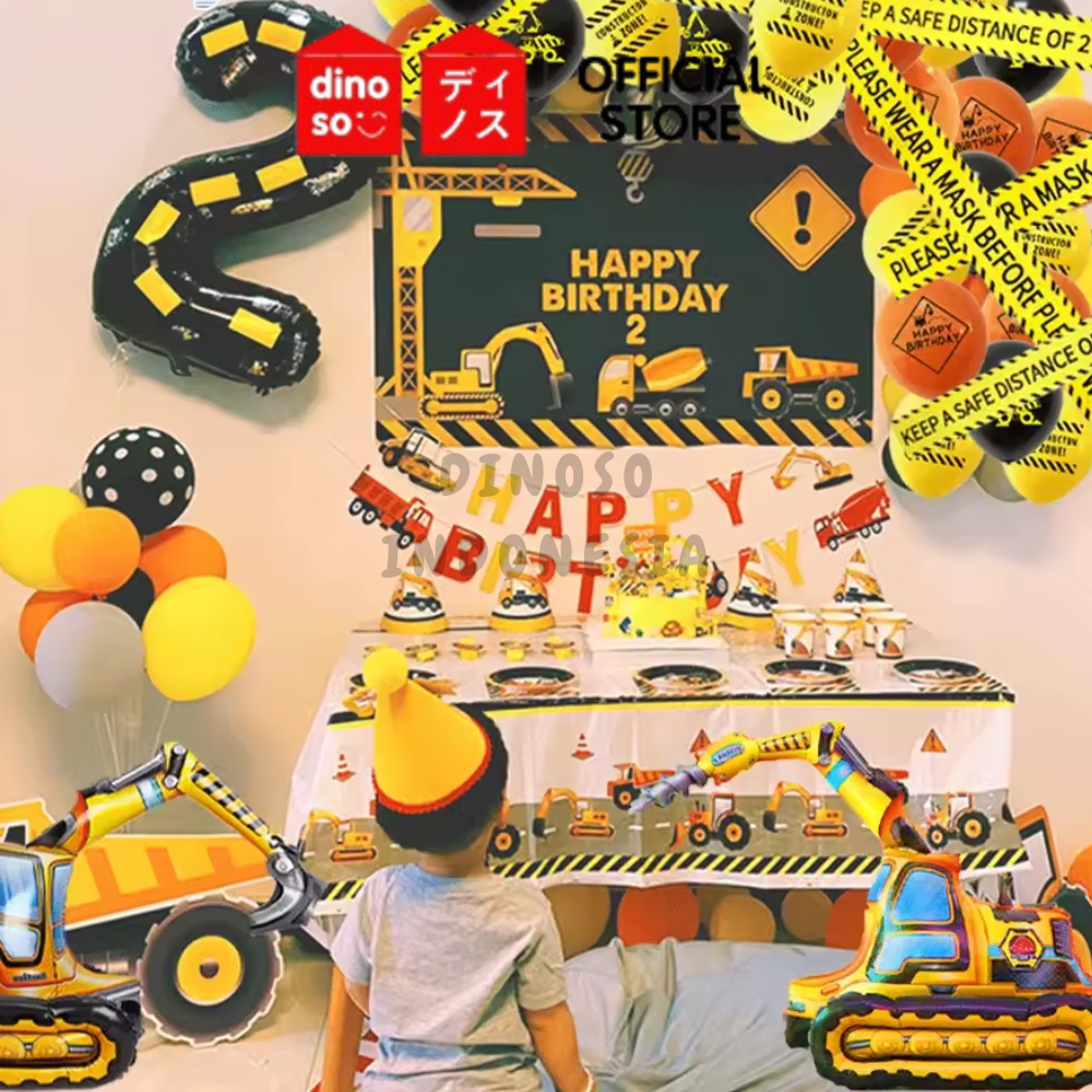 Dinoso 85*125cm Baground Construction Theme Party Backdrop Fabric For ...