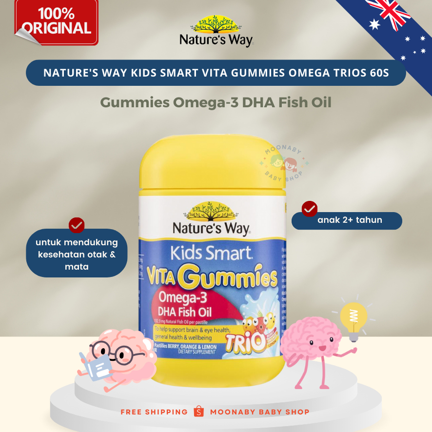 Exp 12/2026 Nature's Natures Way Kids Smart Vita Gummies Omega-3 DHA ...