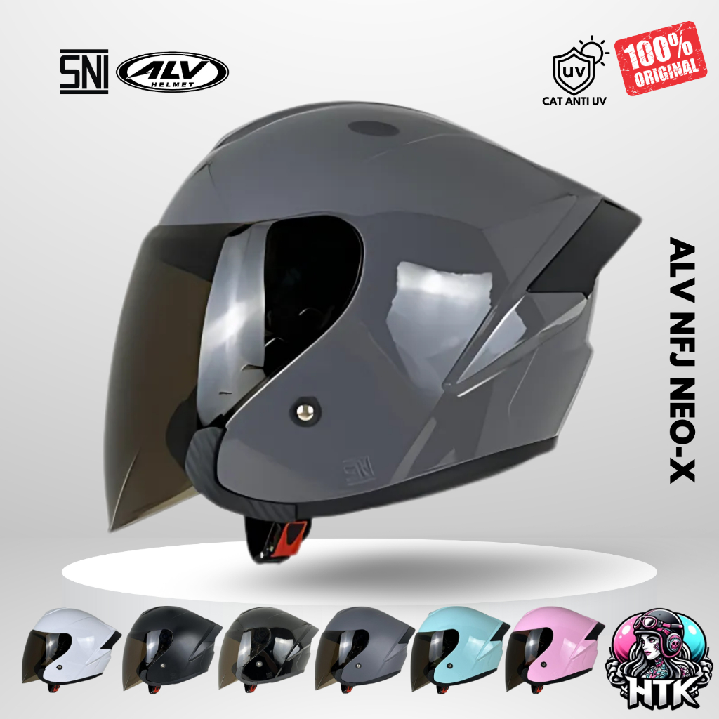 ALV NFJ NEO-X SOLID HALF FACE HELMET SNI STANDARD | Shopee Singapore