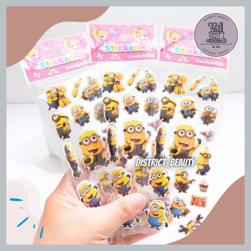 Minion DESPICABLE ME embossed STICKER 3D CARTOON CHARACTER MINION ...