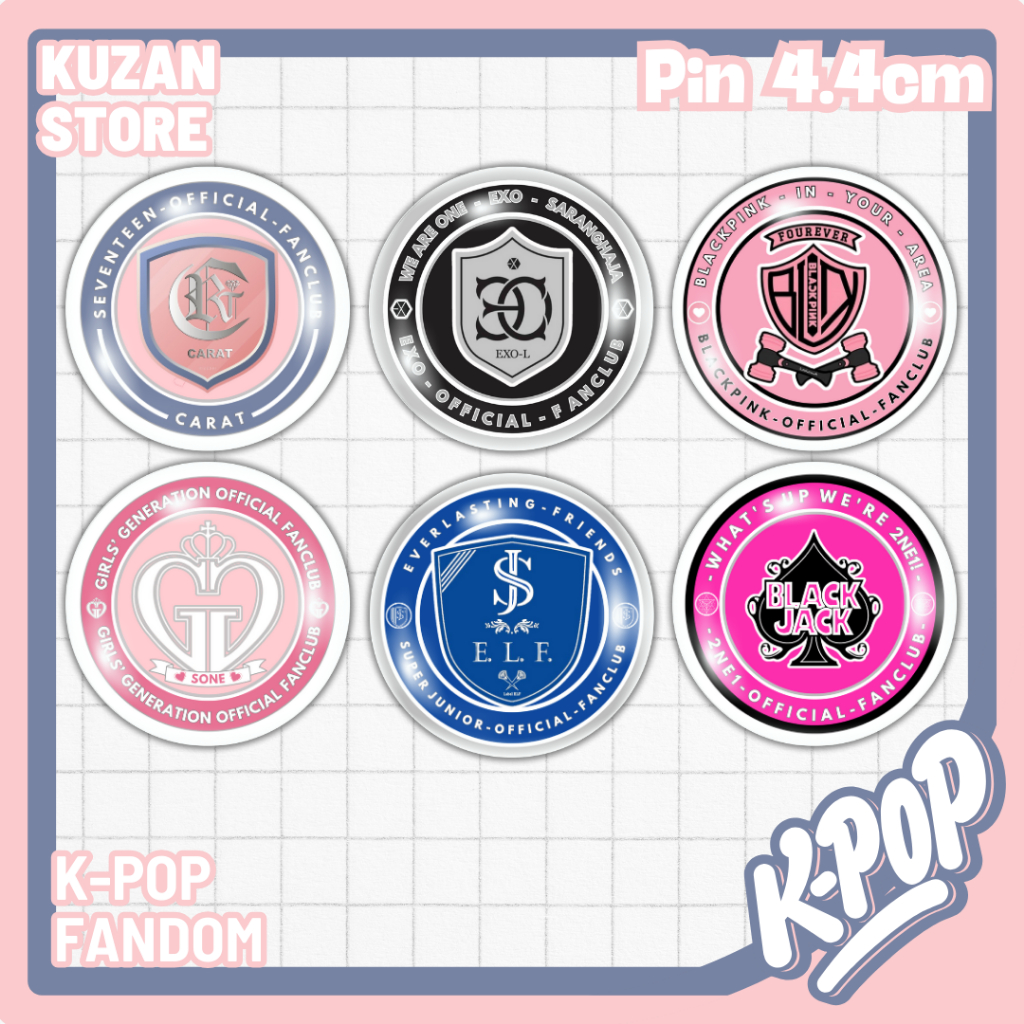 Kpop Fandom Logo Pin 4.4 cm / Badge Pin / Button Pin / Safety Pin ...