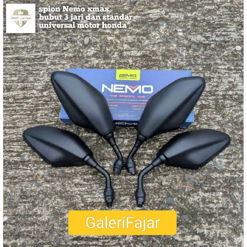 Original Xmax Nemo 3 Finger Lathe Mirror Universal Short Stem Lathe Mirror for All Honda ...