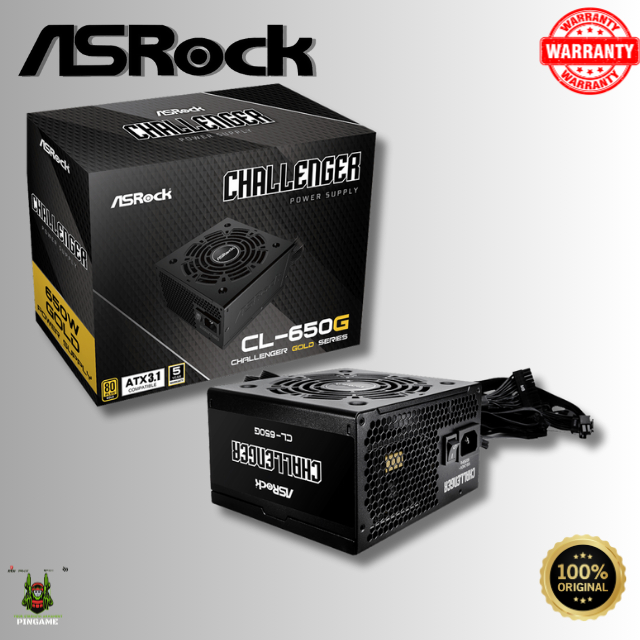 ASROCK PSU CHALLENGER CL-650G 80 PLUS GOLD CERTIFIED | SEMI MODULE | Shopee Singapore