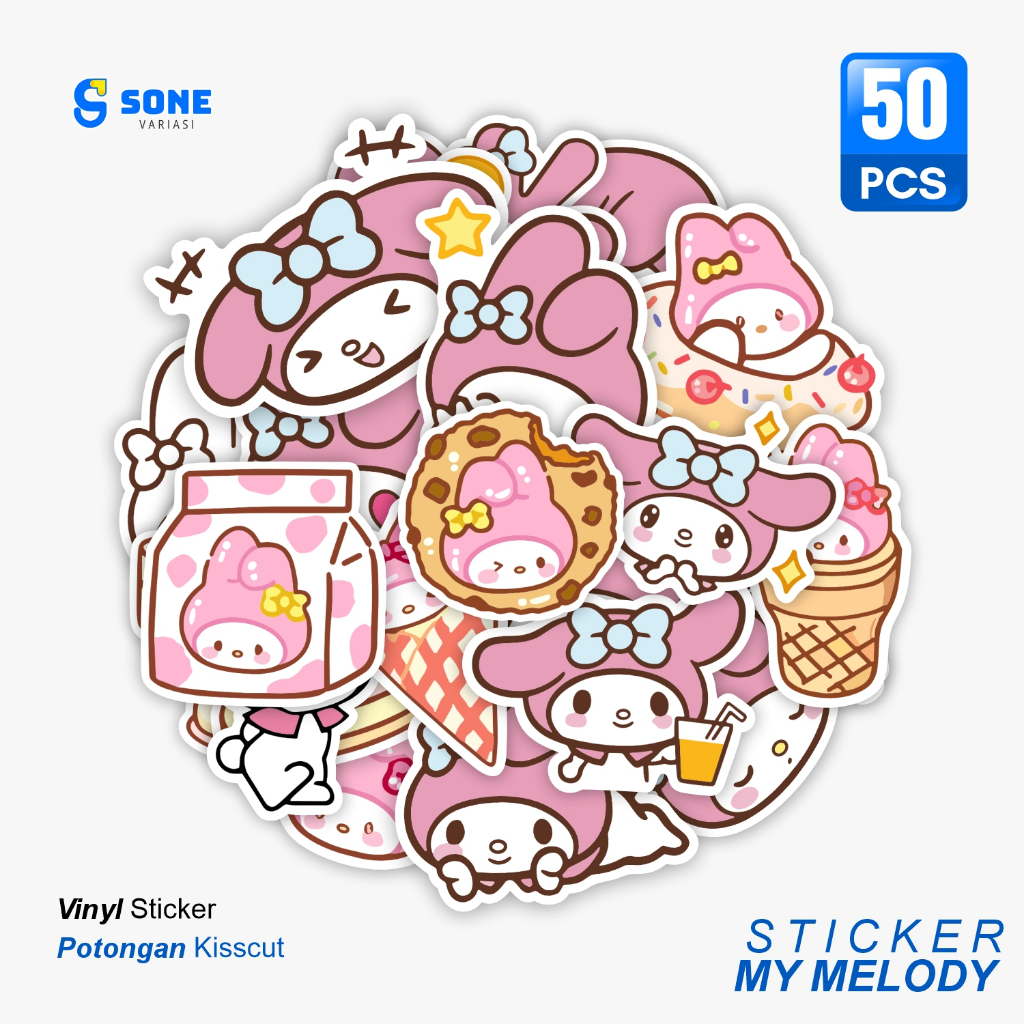 MY MELODY Sticker Pack Animated Cartoon Sticker/ Paper Vinyl Deco ...
