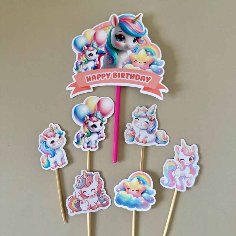 UNICORN TOPPER/ (LA-001 UNICORN CAKE TOPPER UNICORN CAKE TOPPER/ CAKE ...