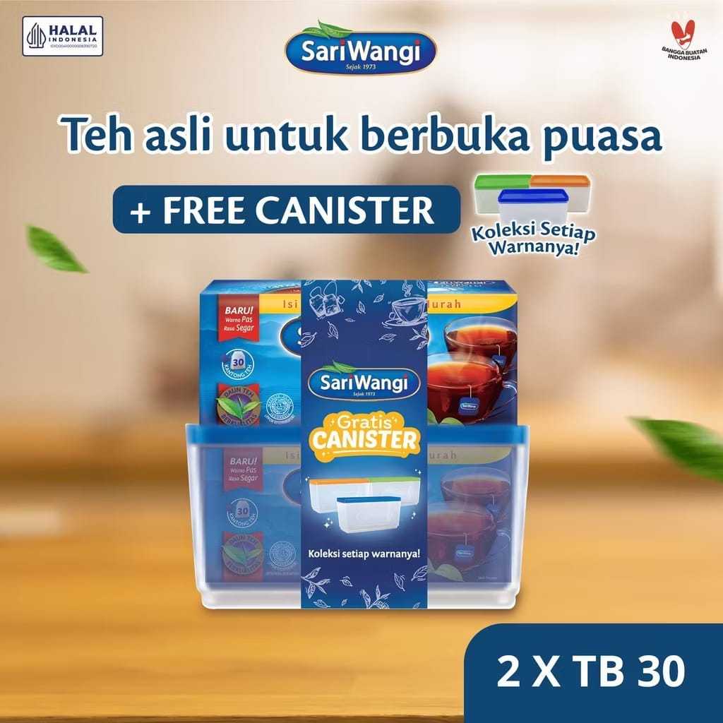 Sariwangi Original Tea Bags contains 30x2 FREE Tea Canister SARI WANGI ...