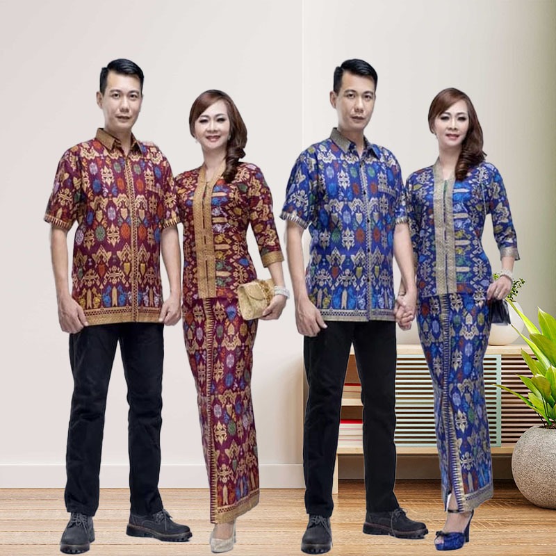 KATUN Prodo Cotton Santika Batik Stewardess Kebaya Couple Set | Shopee ...