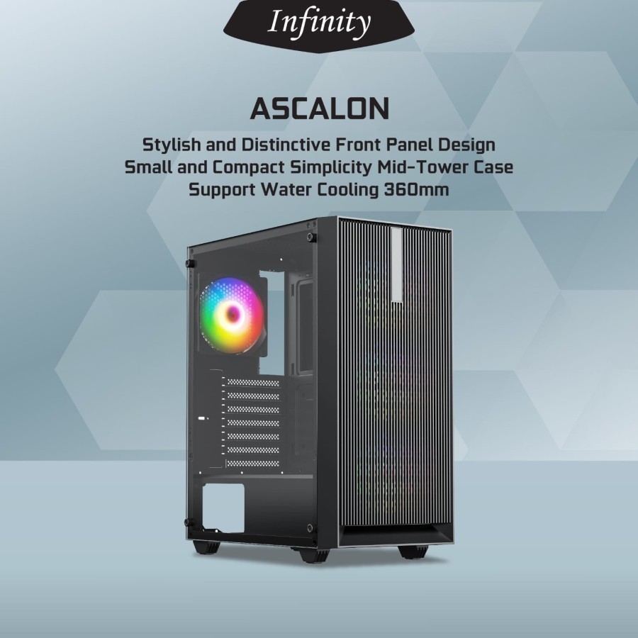 Infinity CASING ASCALON INCLUDE 3RGB FAN ATX & MICRO ATX GAMING CASE ...