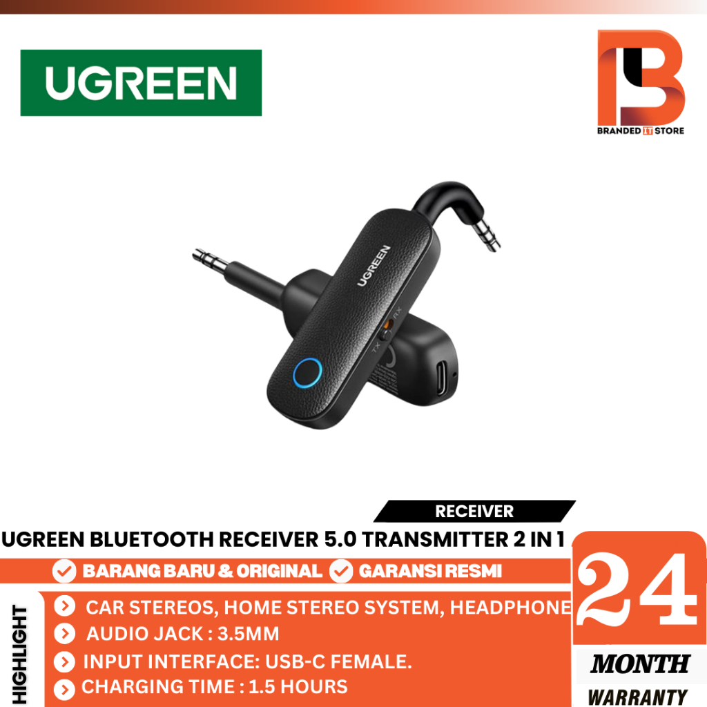 UGREEN BLUETOOTH RECEIVER 5.0 TRANSMITTER 2 IN 1 WITH 3.5MM 80893 | Shopee Singapore