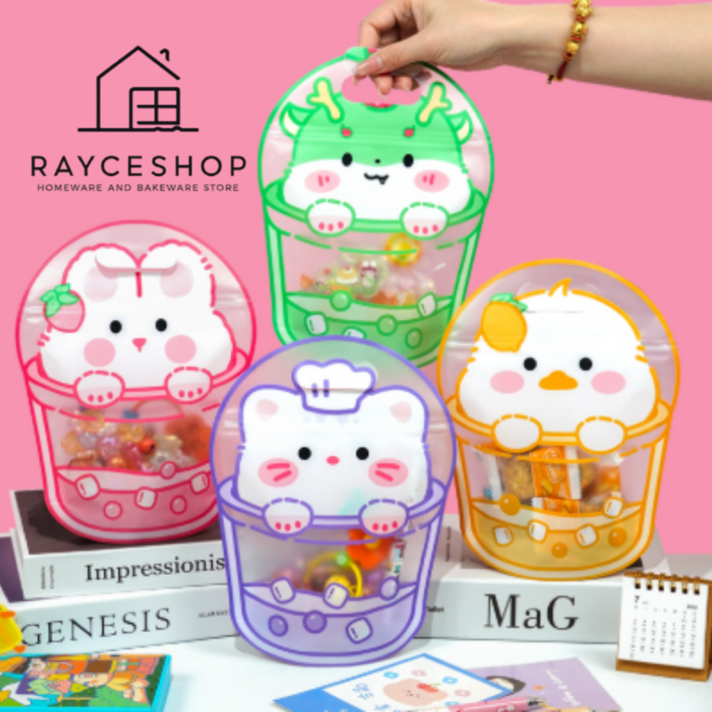 Plastic Ziplock Standing Pouch Boba Candy Biscuit Snack Goodie Bag ...