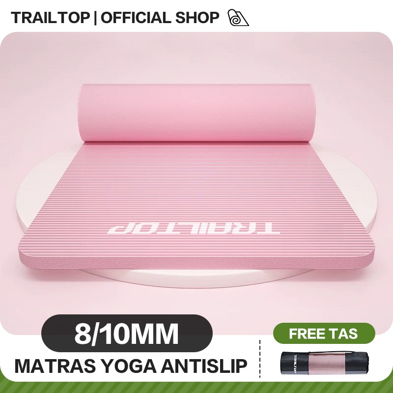 TrailTop Thick Sports Mat 8/10MM NBR Premium Anti Slip Yoga Mat Home ...