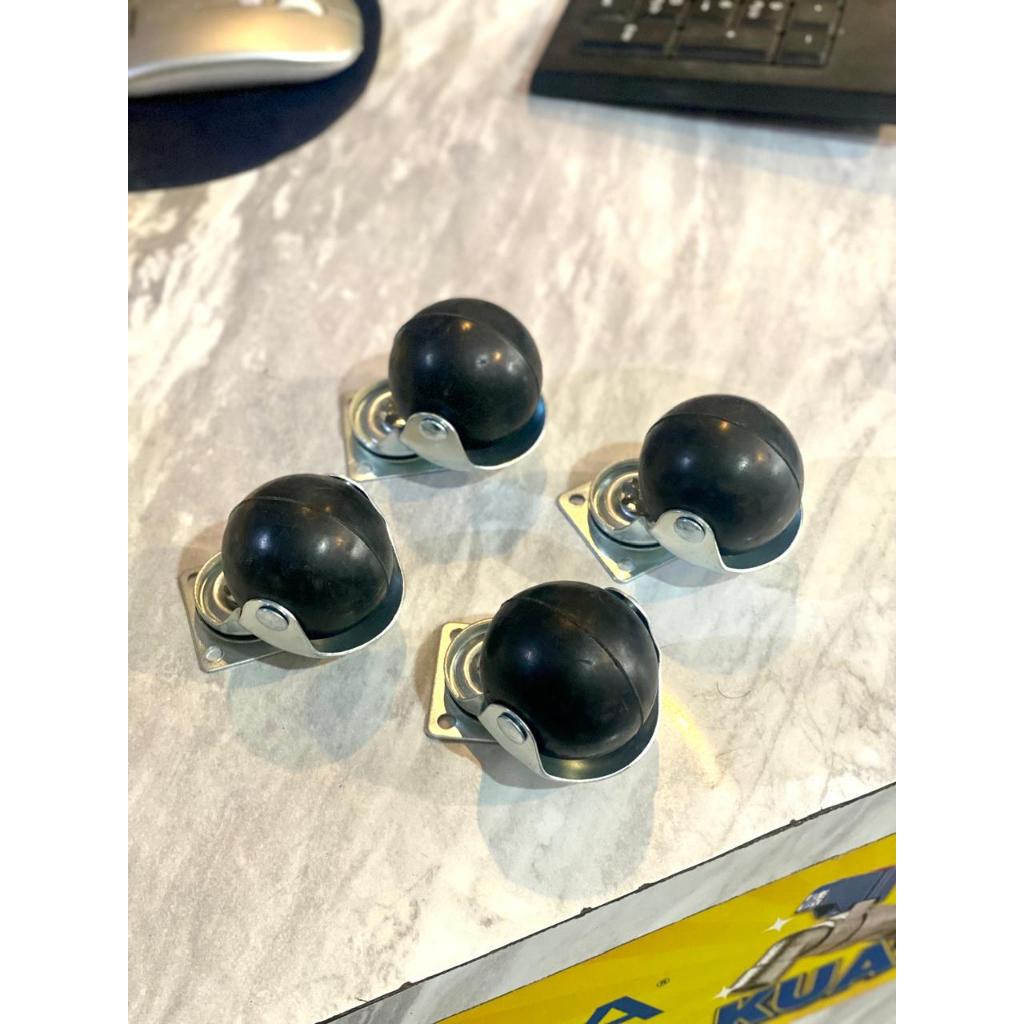 Round casters wheels / round rubber wheels 2 inch (50 mm) | Shopee ...