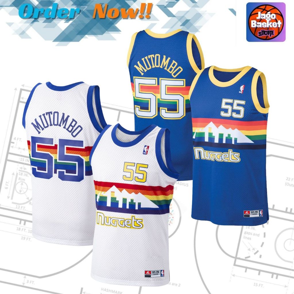 NB4 Legend Series Dikembe Mutombo Basketball Jersey - Denver Nuggets | Shopee Singapore