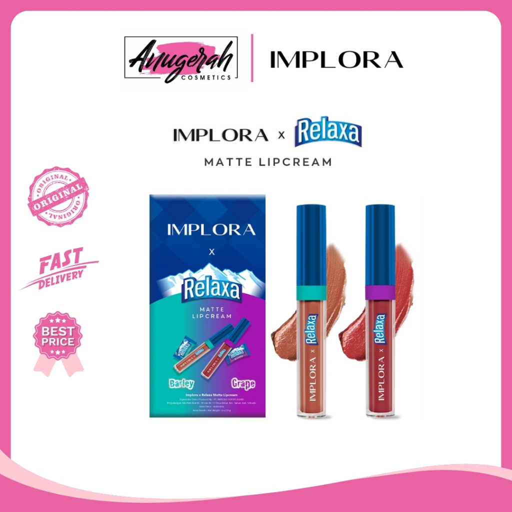 Implora x Relax Long Wearing Matte Lipcream (Brick Grape) | Shopee ...
