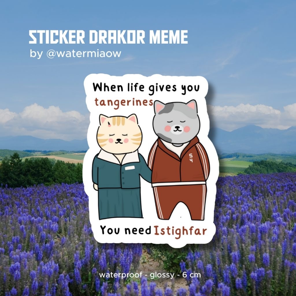 DRAKOR ISLAMIC CAT MEME STICKER "YOU NEED ISTIGHFAR" BY WATERMIAOW ...