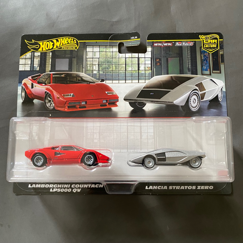 Hot Wheels Premium Twin Pack Lamborghini Countach LP5000 QV & Lantai Stratos Zero | Shopee Singapore