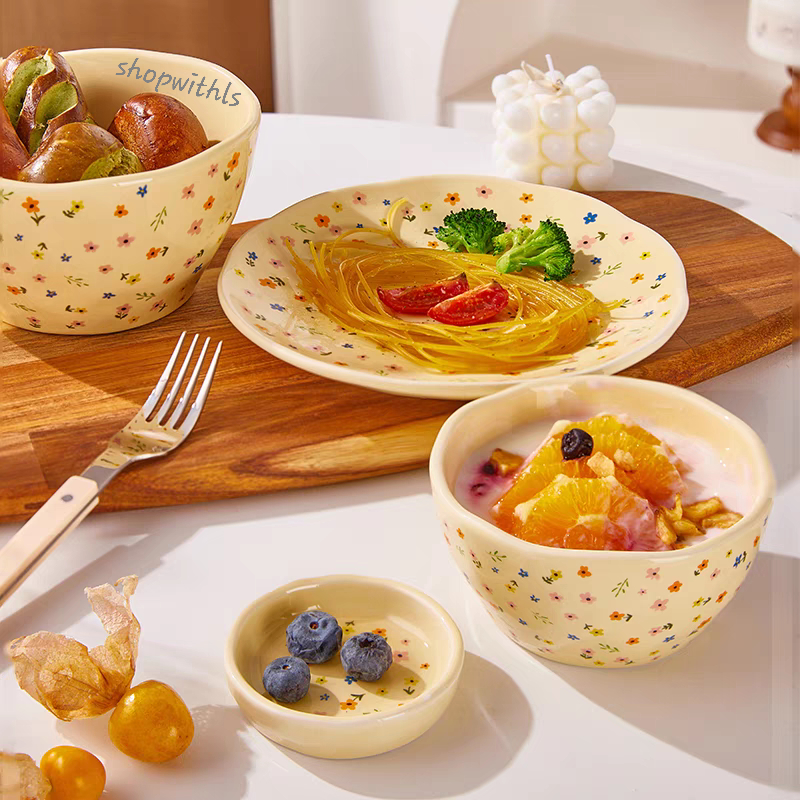 Flowerie SERIES/Korean Style Aesthetic Plate/Vintage Plate/Korean Glass ...