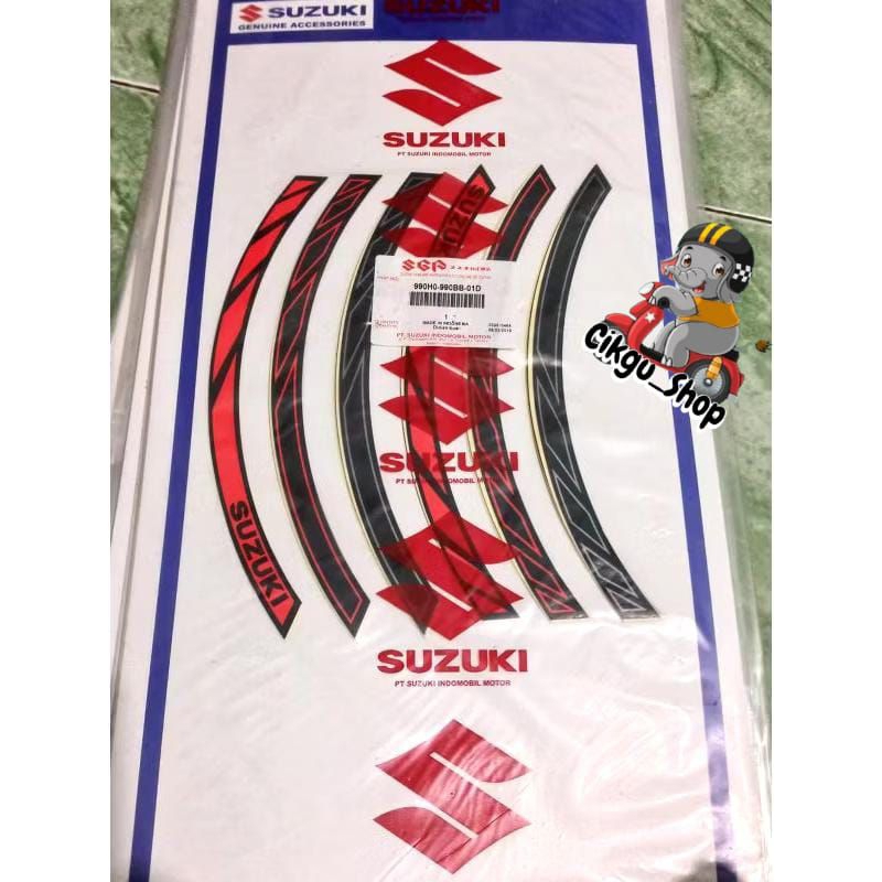MERAH Red Suzuki Rim Sticker list, Address, Suzuki Nex fi, Suzuki Nex ...