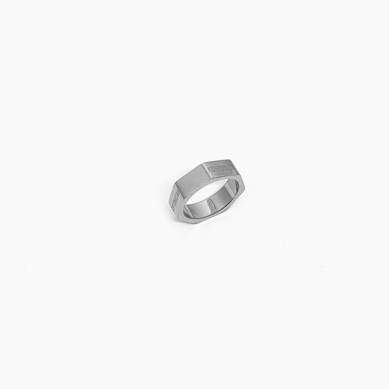 GUSH STUDIO Hepta Ring - Stainless Steel Stainless Steel Unisex Silver (Statement Ring for Men ...