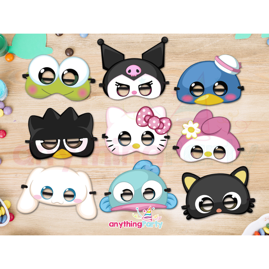 Hello Kitty Sanrio and Friends Character Birthday Party Mask / Keropi ...