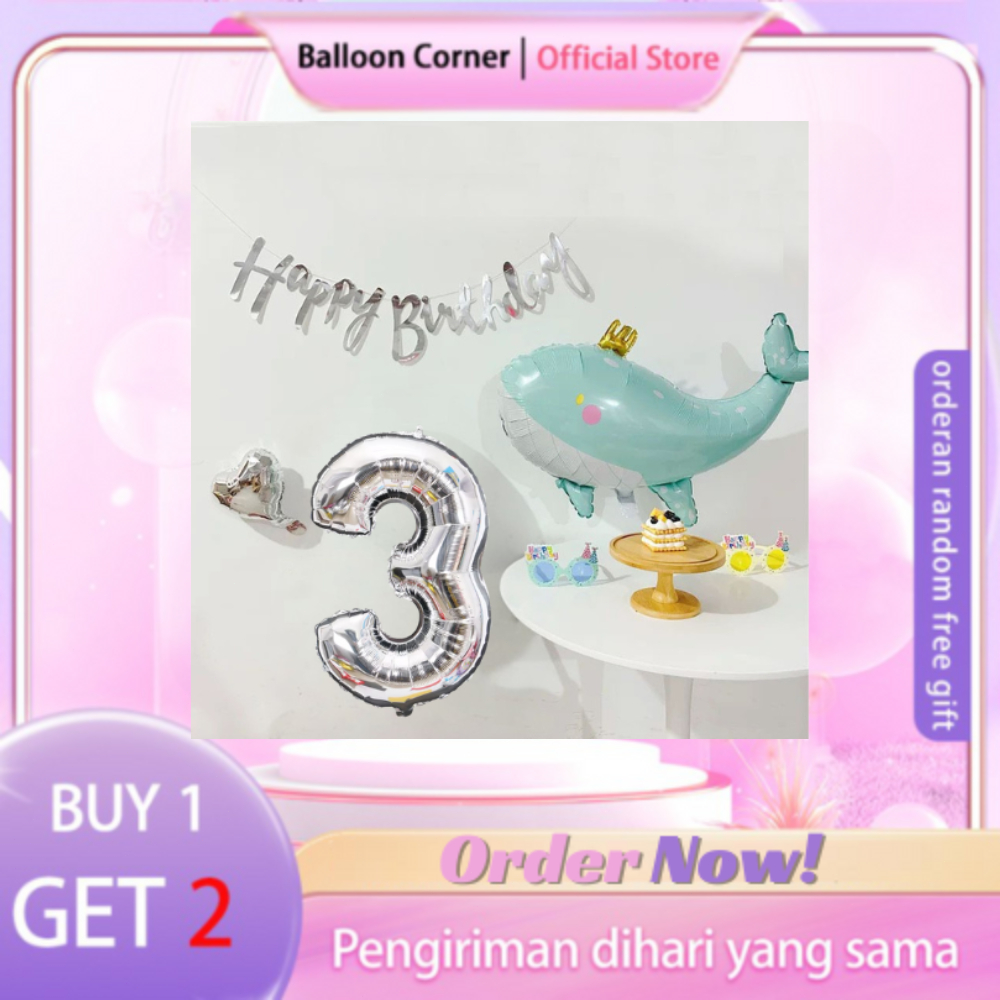 Happy Birthday Set of Ocean Blue Whale Theme Decorations You Can Choose ...