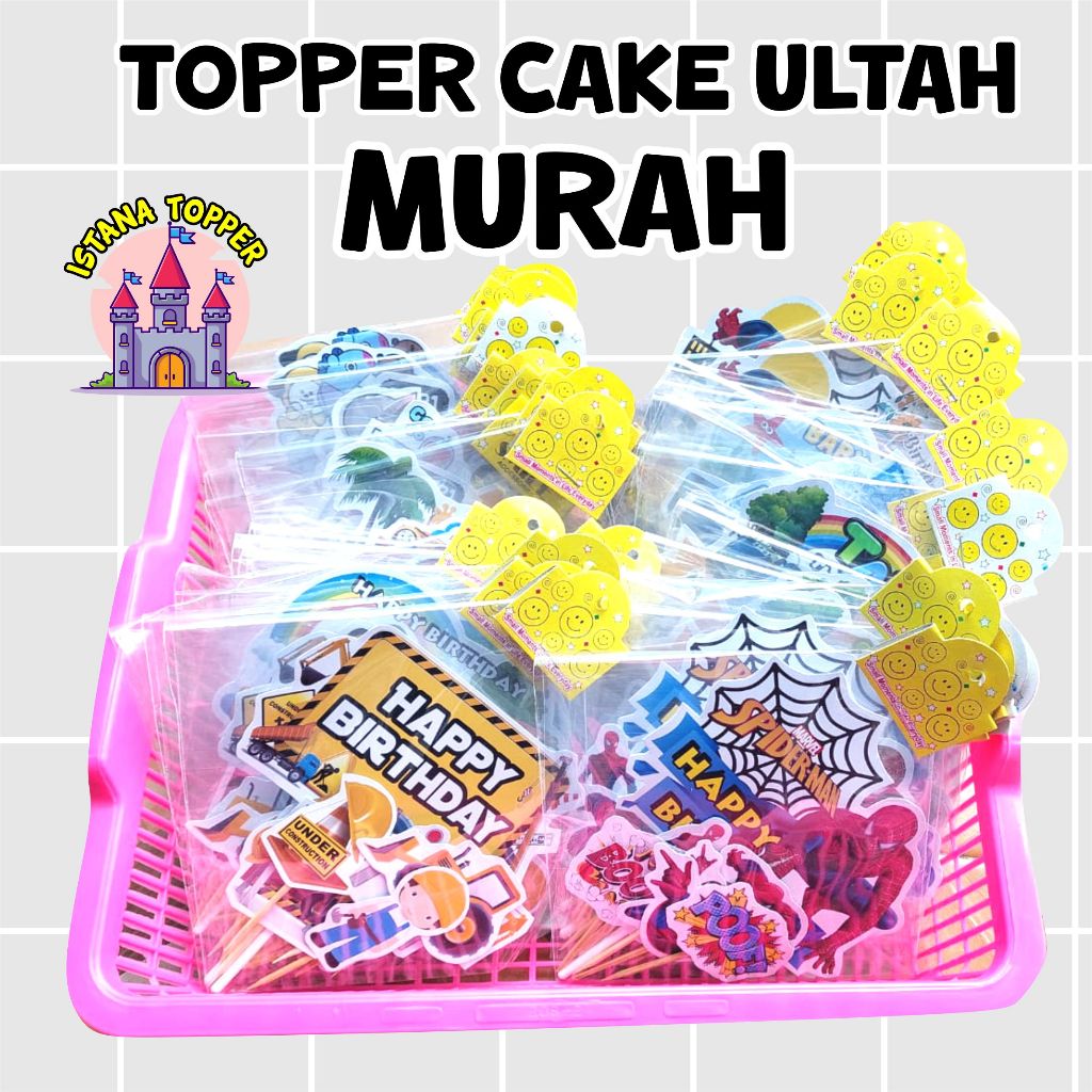 Theme CAKE TOPPER Spiderman, Cars, Doraemon, Tayo, Upin-ipin, Thomas ...