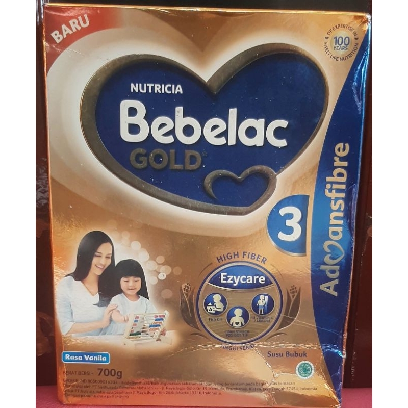 Bebelac GOLD 3 HIGH FIBER EZYCARE VANILLA 700g (RIJEK BOX) | Shopee ...