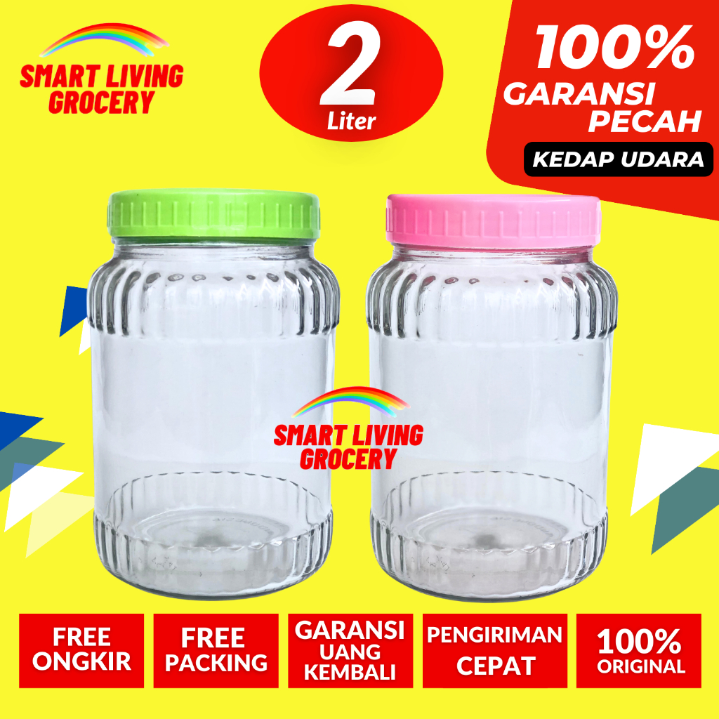 2 LITER AIRTIGHT GLASS JAR, BOTTLE JAR, AIR-TIGHT STORAGE CONTAINER ...
