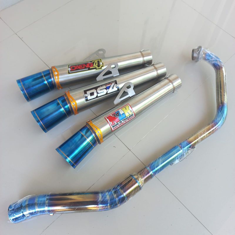 1set Exhaust Muffler + Big elbow pipe bluegold 51mm for Tmx 125/155 Tmx ...