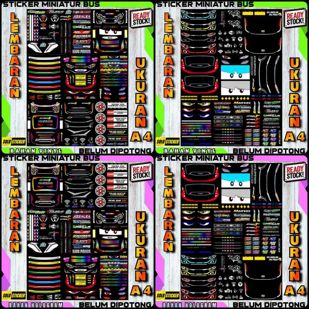 Complete Package of Miniature Bus Modified Hologram Stickers Jetbus ...