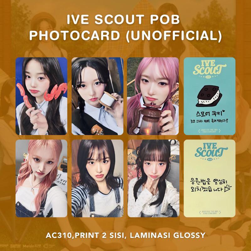 POB IVE SCOUT 2025 IVE THE 3RD FAN CONCERT Unofficial Photocard Wonyoung Leeseo Liz Yujin Gaeul ...
