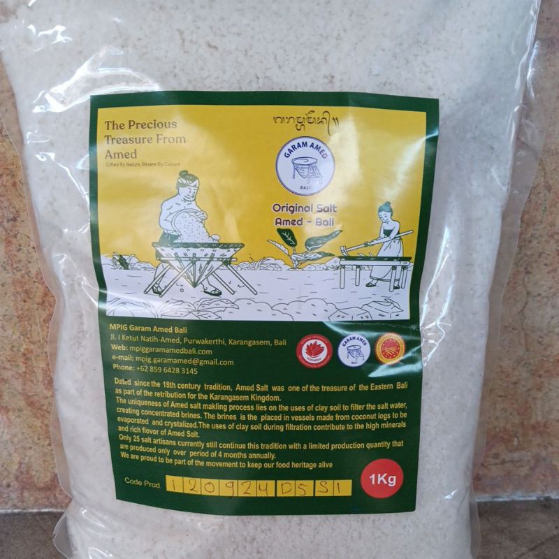 Amed Bali Premium Sea Salt - Amed Artisan Sea Salt 1 kg [Plastic Vacuum ...