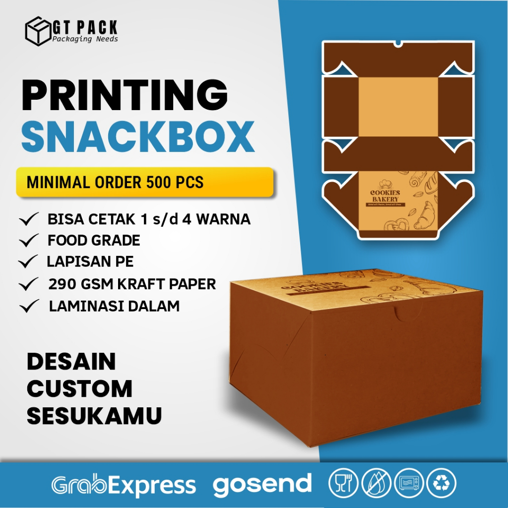Printing Snack Box Size L | Custom Printing 1-4 Colors | Eco Kraft ...
