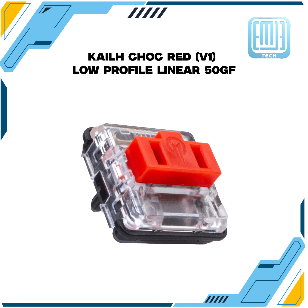 Kailh Choc Red (V1) Low Profile PG1350 Linear 50gf Switch Mechanical ...
