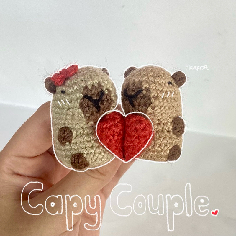 [READY] Amigurumi Capybara - Knitted Capybara - Capybara - Ganci Couple ...
