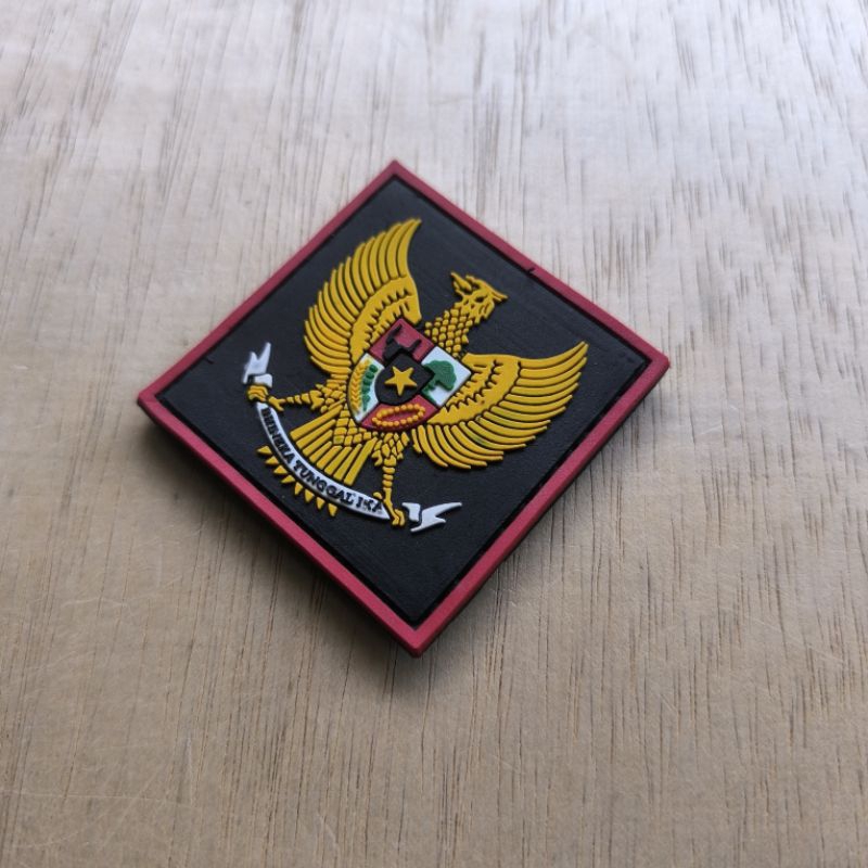 Garuda logo rubber patch, square box, rubber patch, velcro emblem ...